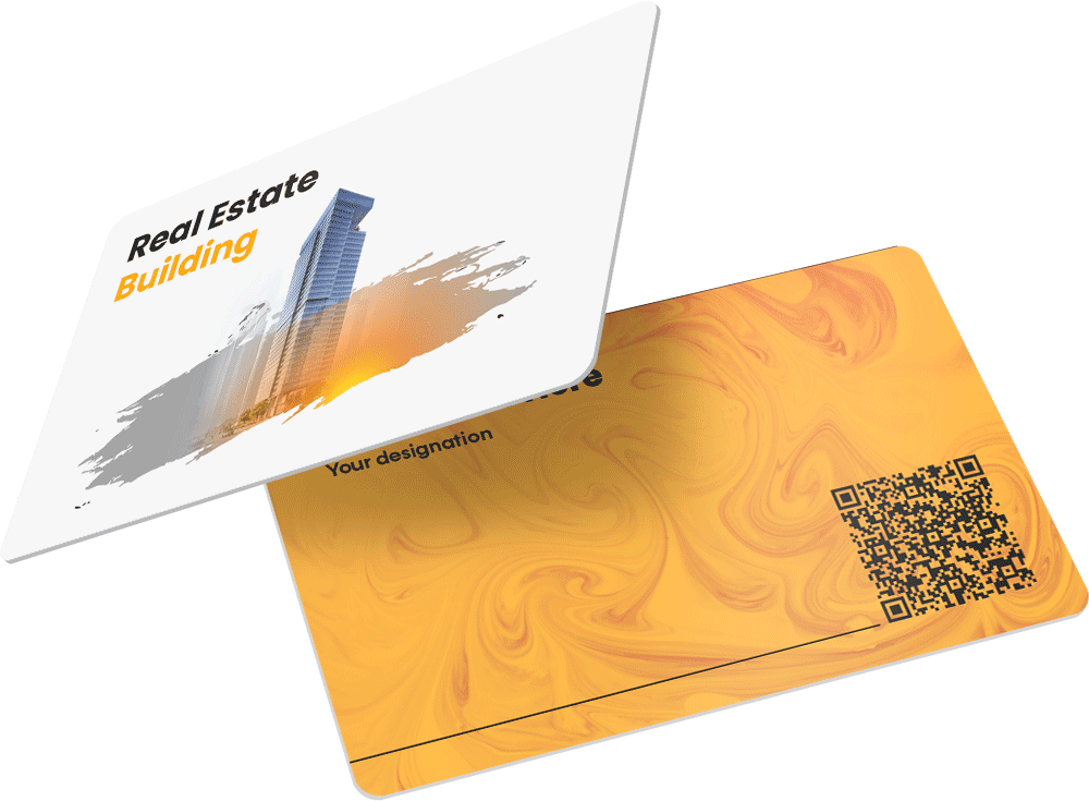 Real estate building organge business card 2