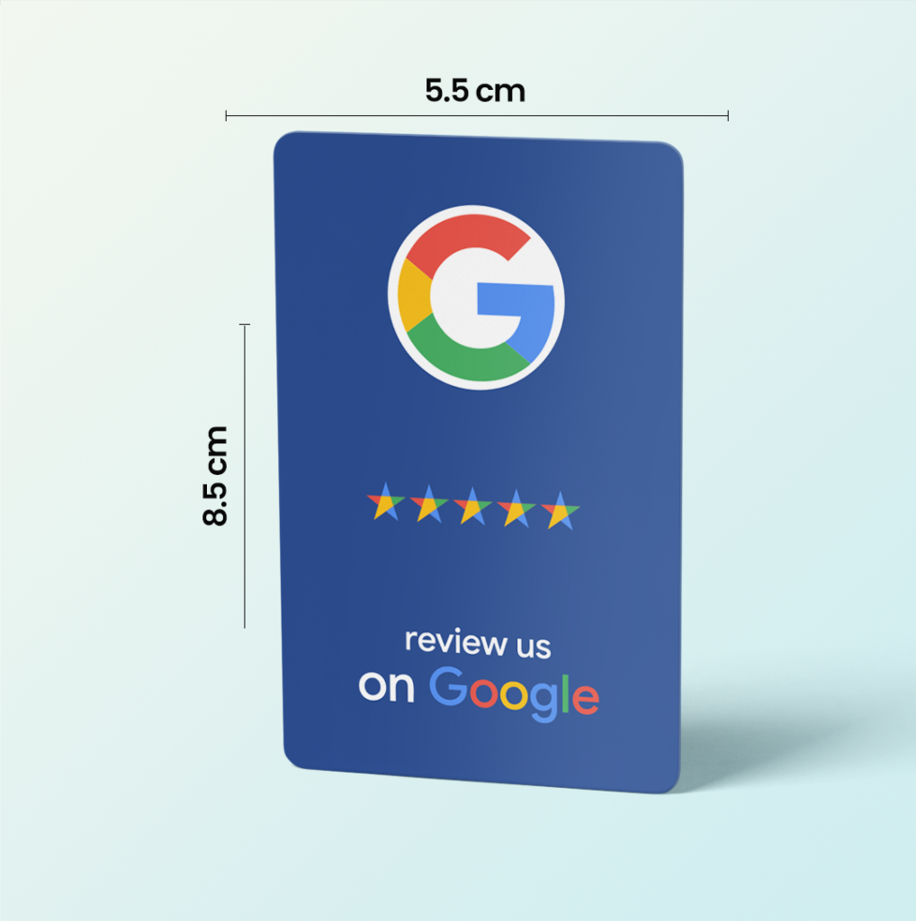 NFC Google Review Card with QR code | Lifetime Free PVC